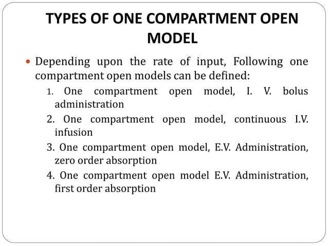 ONE COMPARTMENT MODEL.pptx