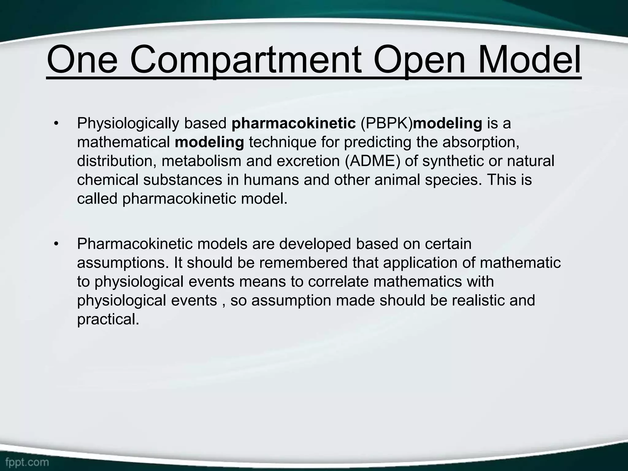 One compartment modelling | PPT