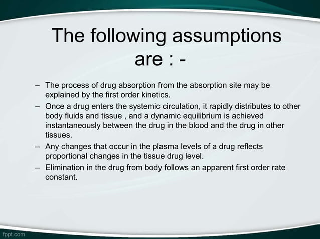 One compartment modelling | PPT