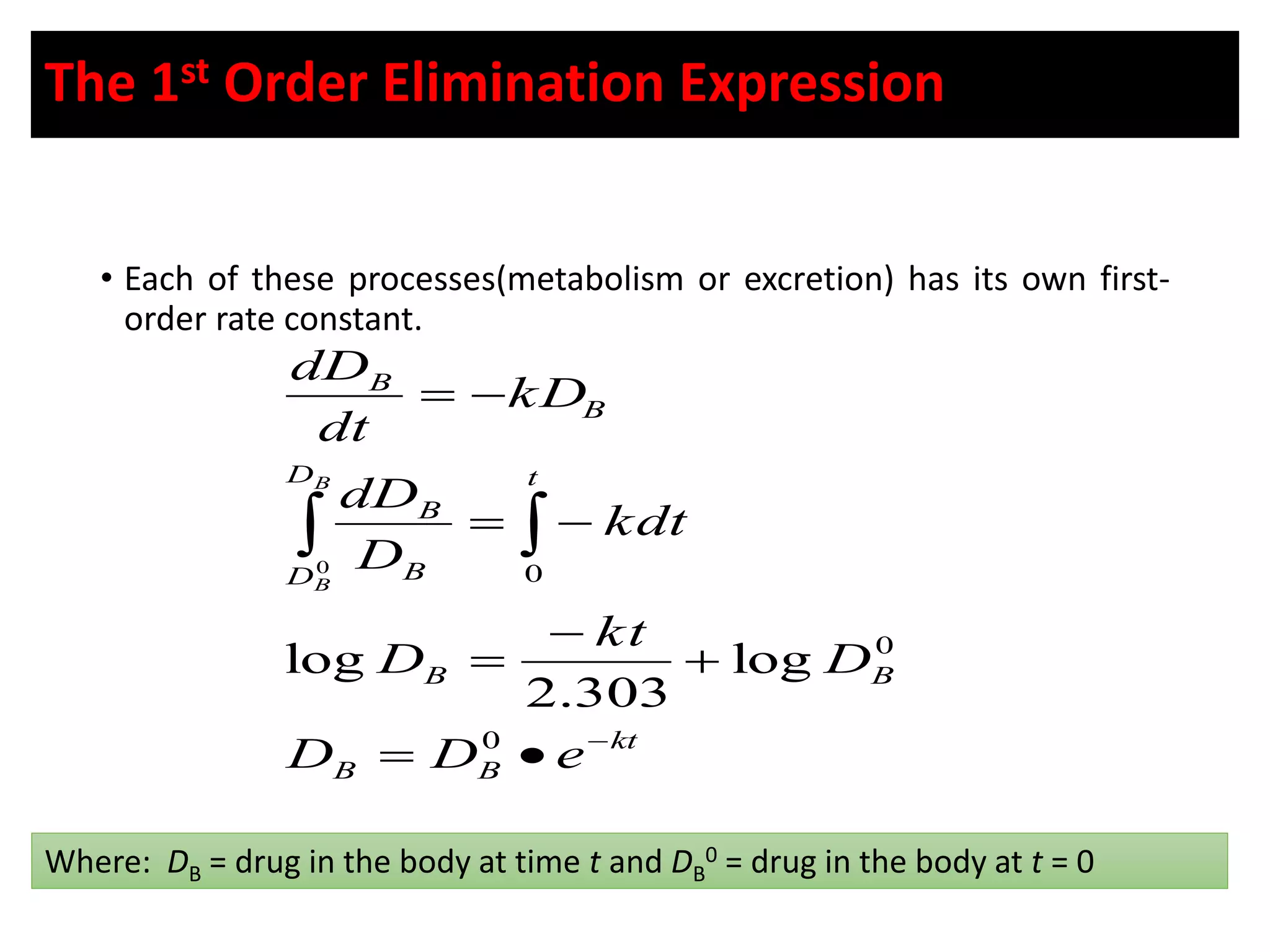Pharmacokinetics / Biopharmaceutics - One compartment model IV bolus | PDF