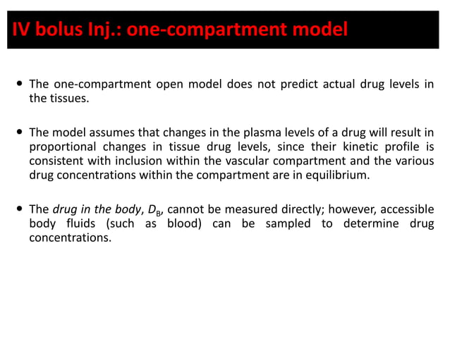 Pharmacokinetics / Biopharmaceutics - One compartment model IV bolus | PDF