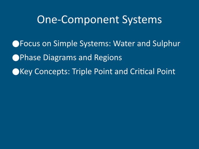 One Component Systems Presentation file. | PPT