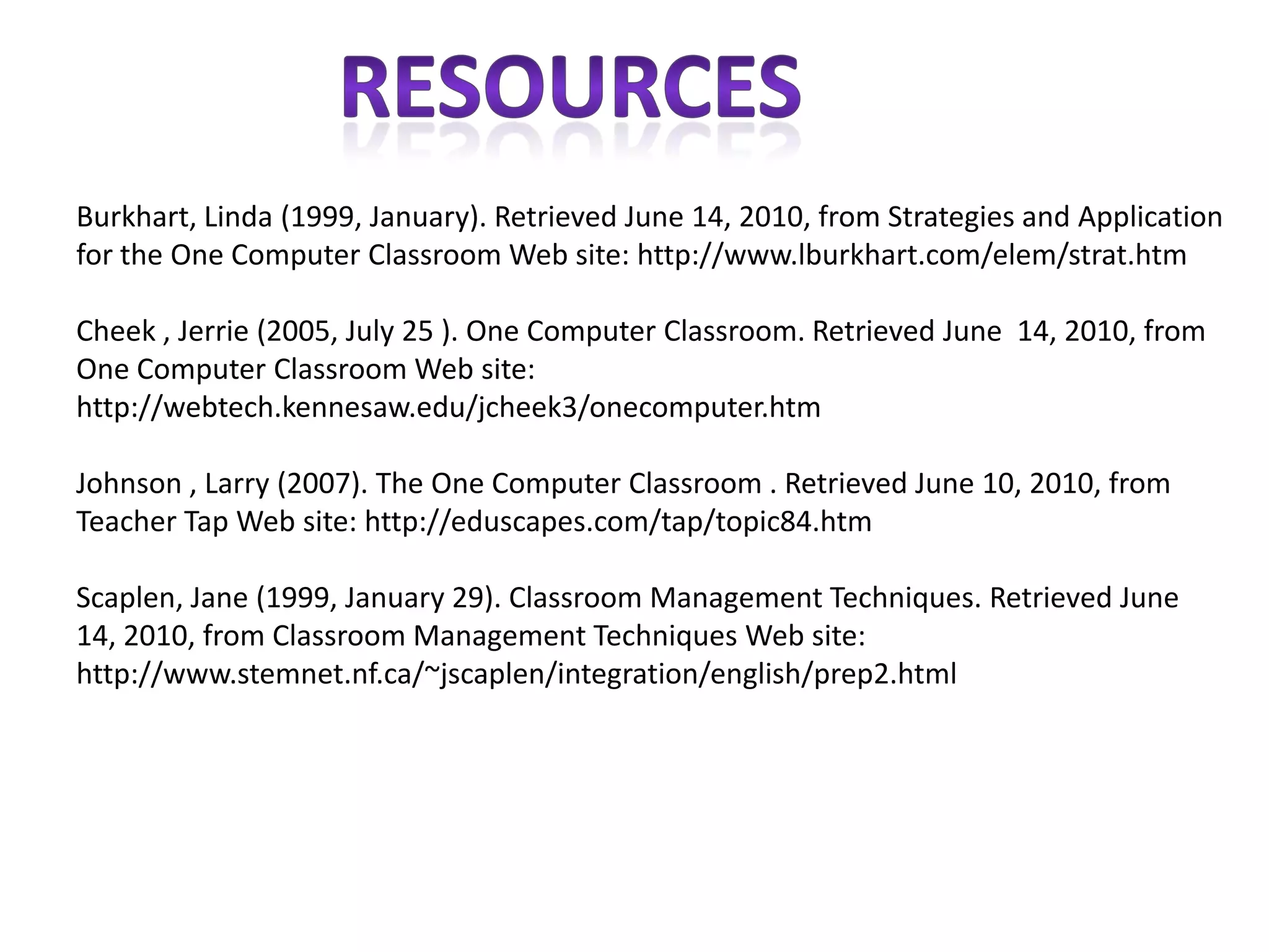 One Computer Classroom | PPTX