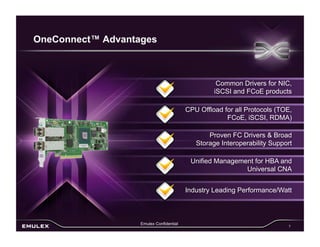 Emulex OneConnect Universal CNA (Short Overview) | PDF