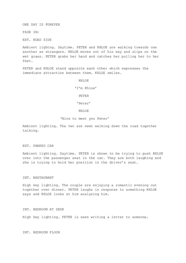 One day is forever script | DOCX