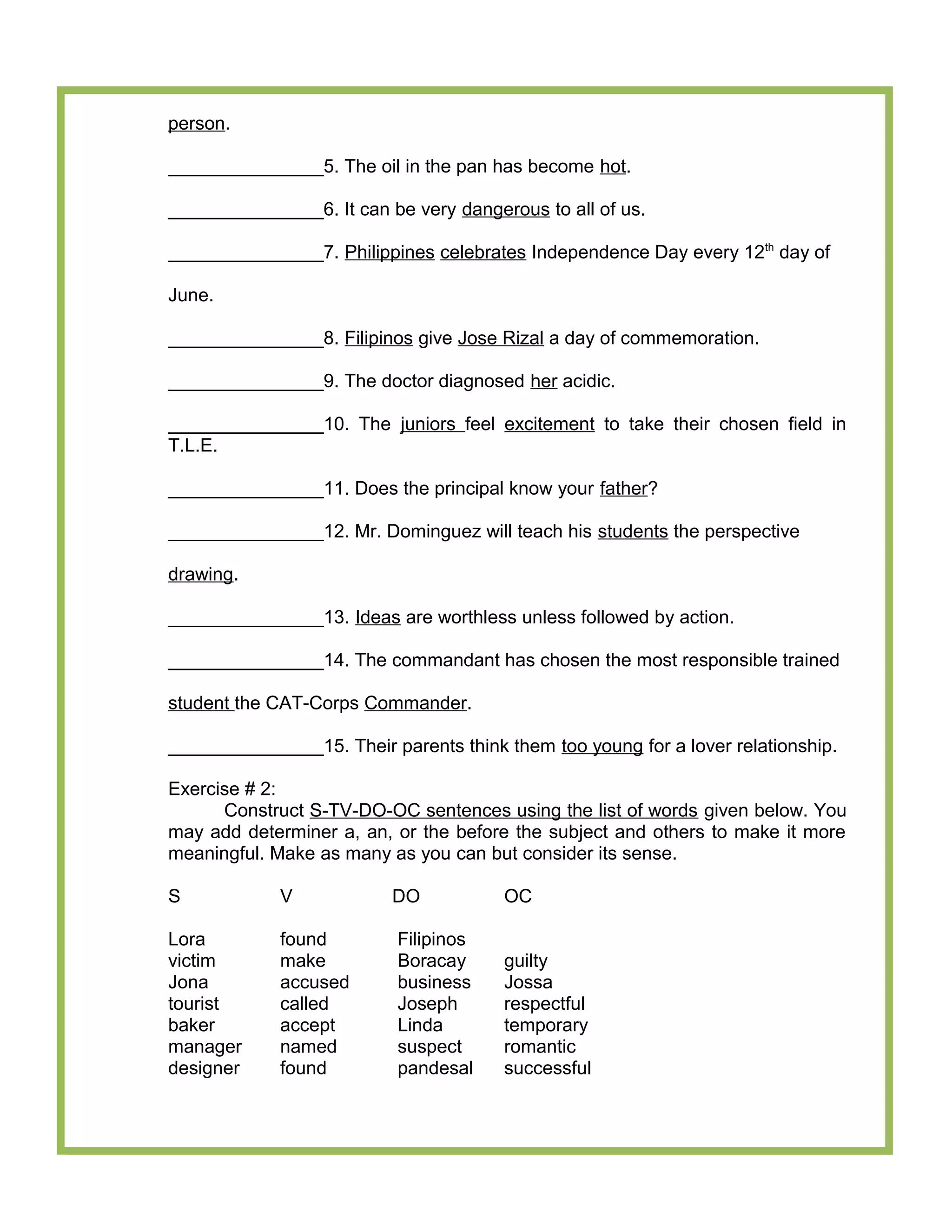 One day lesson plan | DOC