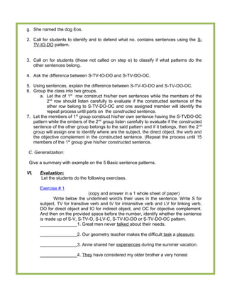 One day lesson plan | DOC