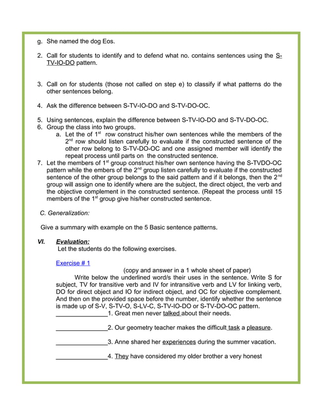 One day lesson plan | DOC