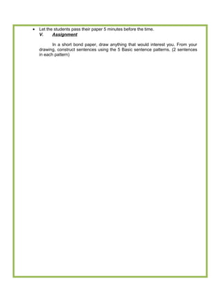 One day lesson plan | DOC