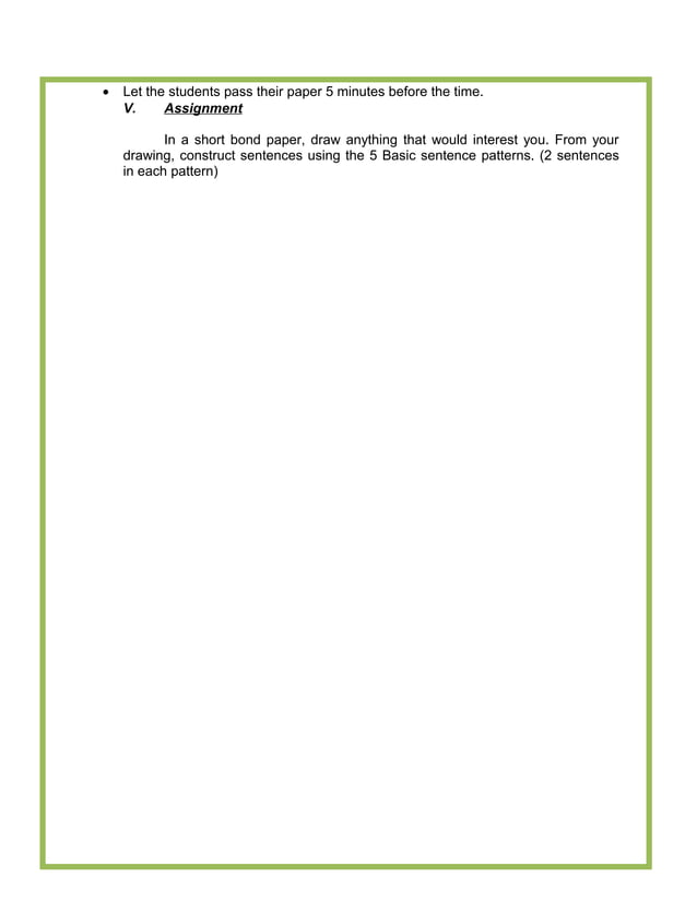 One day lesson plan | DOC