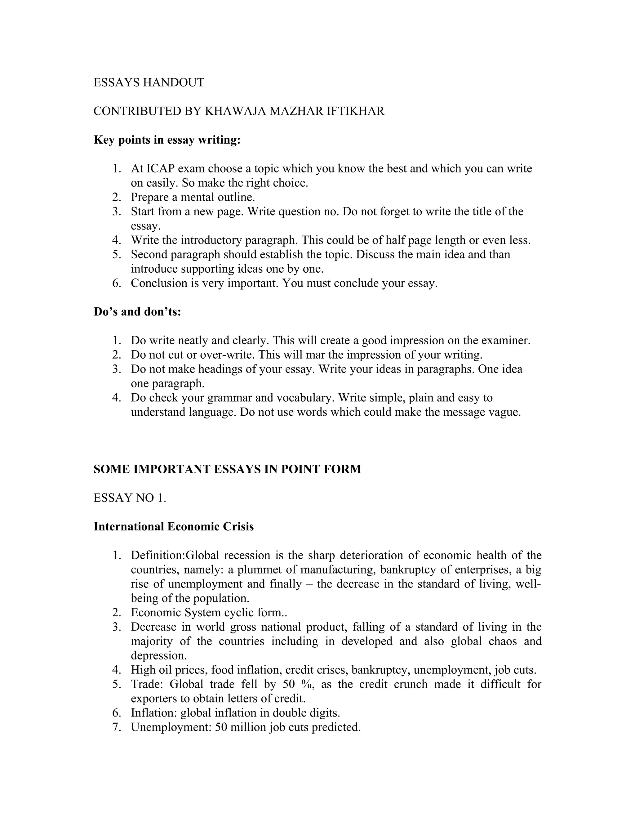 Essays outlines | DOC