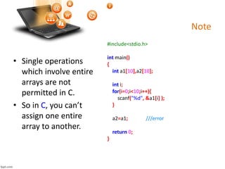 SPL 10 | One Dimensional Array in C | PDF
