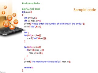 SPL 10 | One Dimensional Array in C | PDF