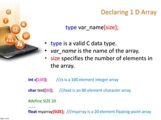 SPL 10 | One Dimensional Array in C | PPT