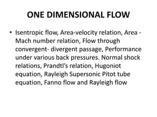 One dimensional flow | PPTX