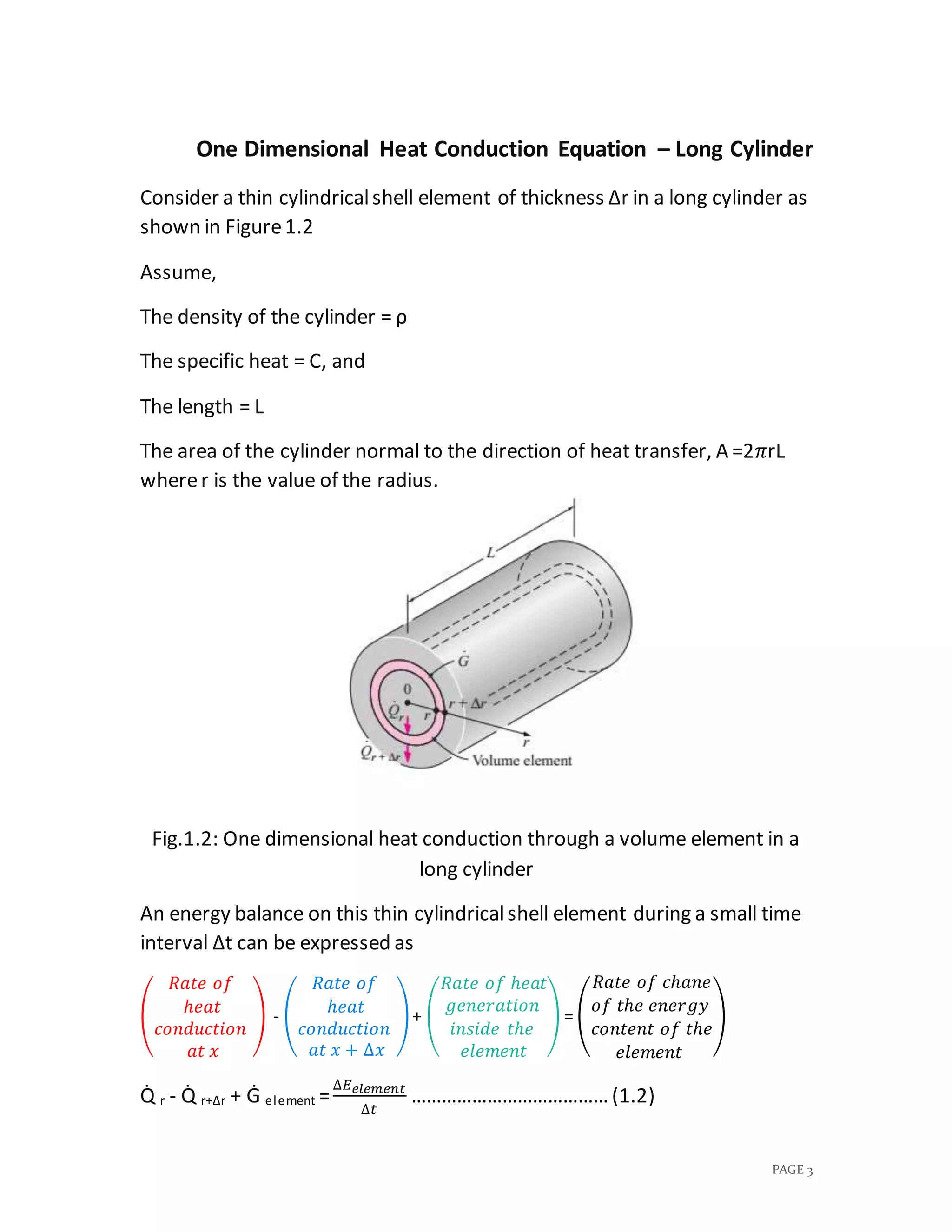 One dimensional heat conduction equation | DOCX