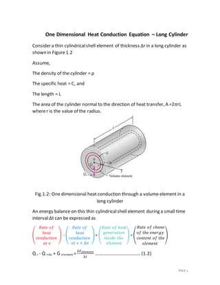 One dimensional heat conduction equation | DOCX