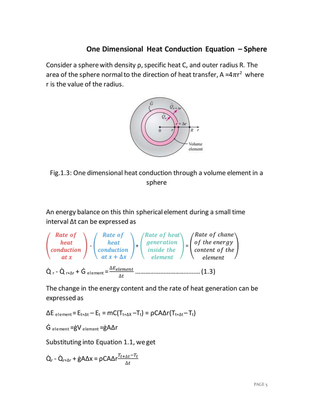 One dimensional heat conduction equation | DOCX