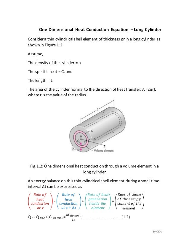 One dimensional heat conduction equation
