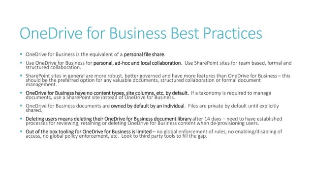 OneDrive for Business Best Practices | PPTX