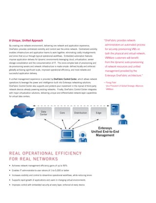 Enterasys OneFabric Brochure | PDF