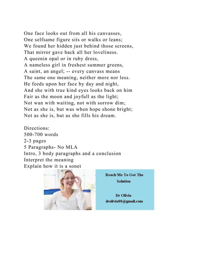 One face looks out from all his canvasses,One selfsame figure sits.docx