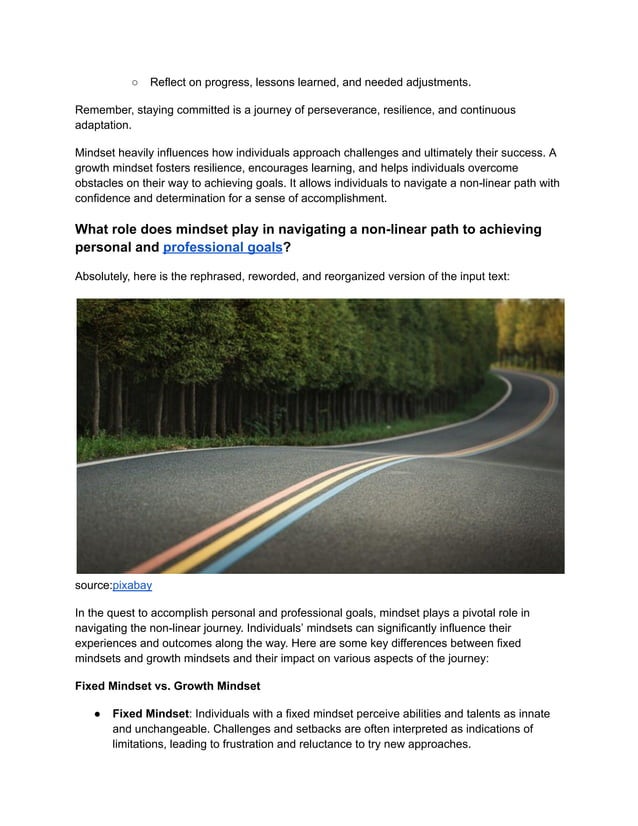 One Goal, Many Roads: The Journey to Success Is Never Linear | PDF
