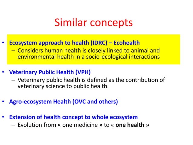 One Health – an interdisciplinary approach in combating emerging ...