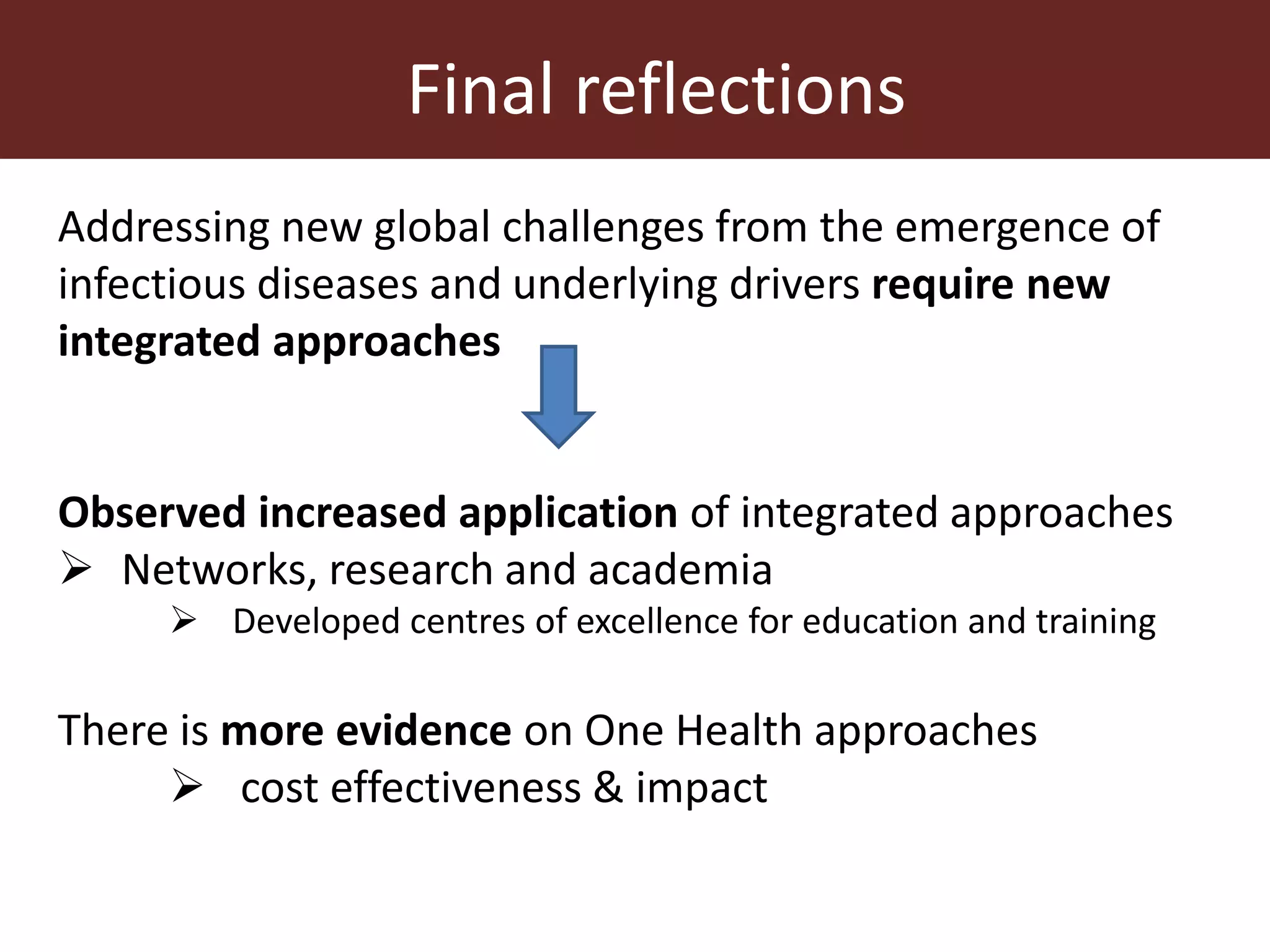 Ecohealth and One Health: Concept, applications and impact | PPTX
