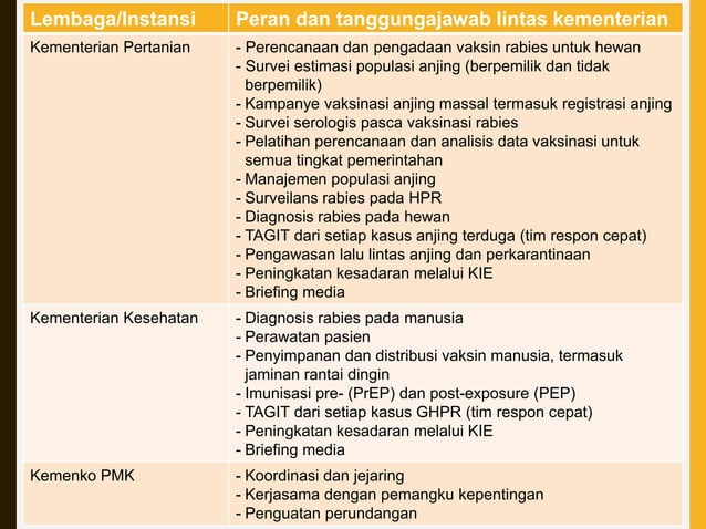 One Health Roadmap Eliminasi Rabies 2030 - Kemenko PMK-Pandemic ...