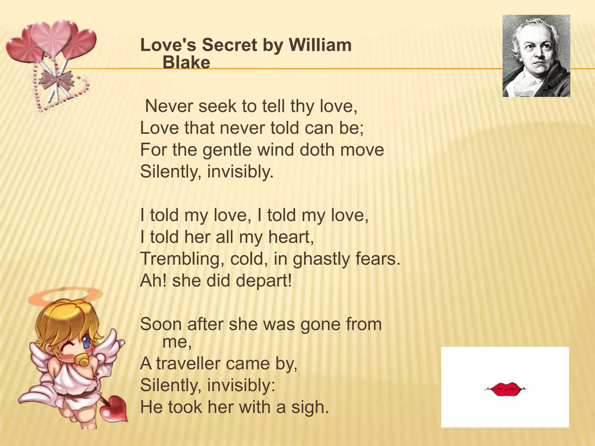 One heart, one and cupid a kiss for a poem of love in portuguese | PPTX