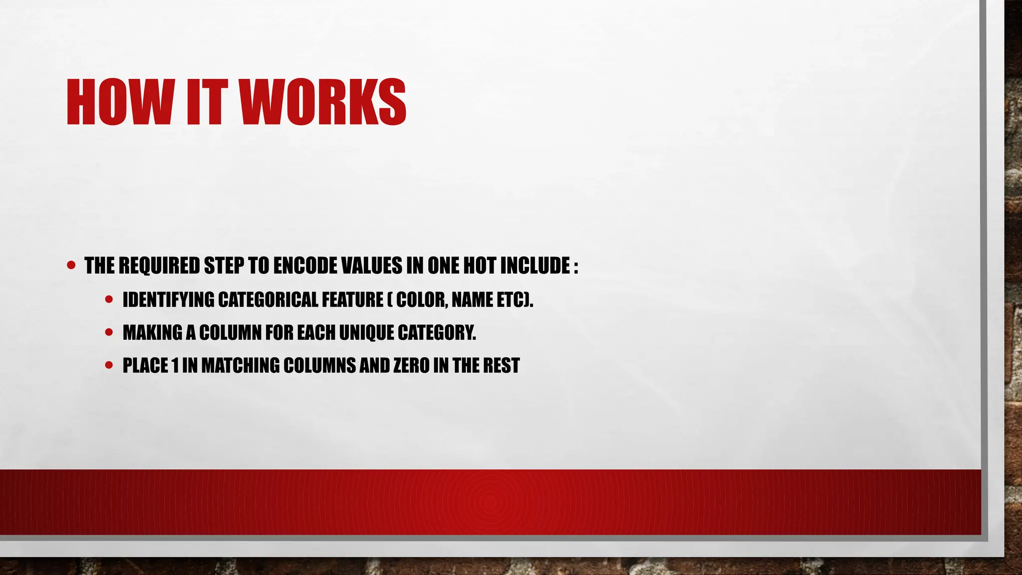 One Hot encoding a revolution in Machine learning | PPT