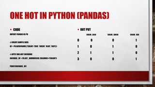 One Hot encoding a revolution in Machine learning | PPT