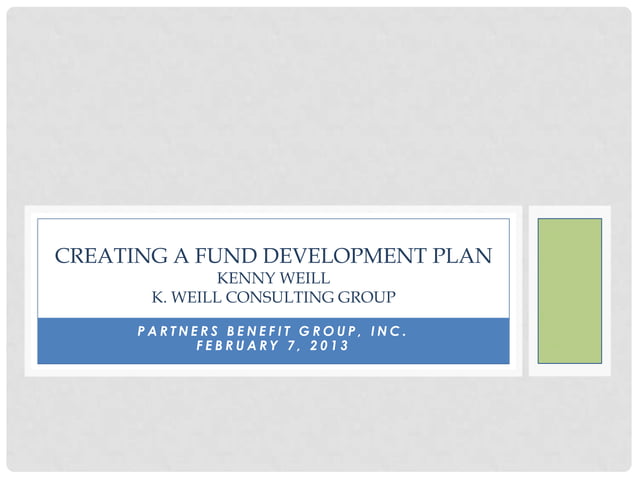 One hour guide to creating a fund development plan no notes | PPT