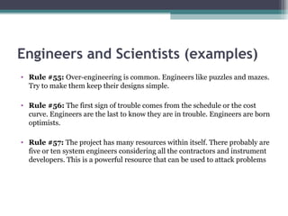 One hundred rules for nasa project managers | PPT