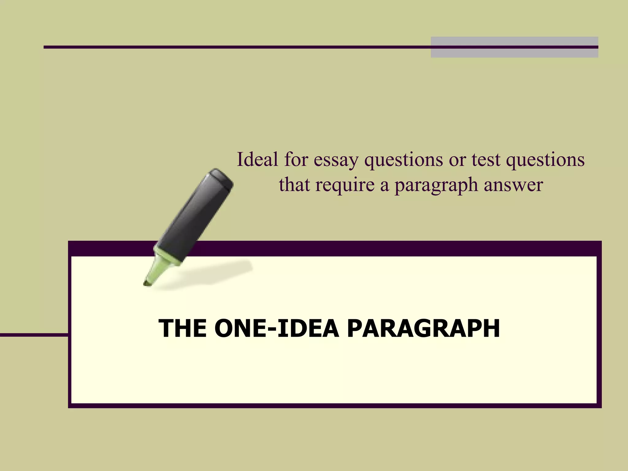 One Idea Paragraph Iec Pattern | PPT