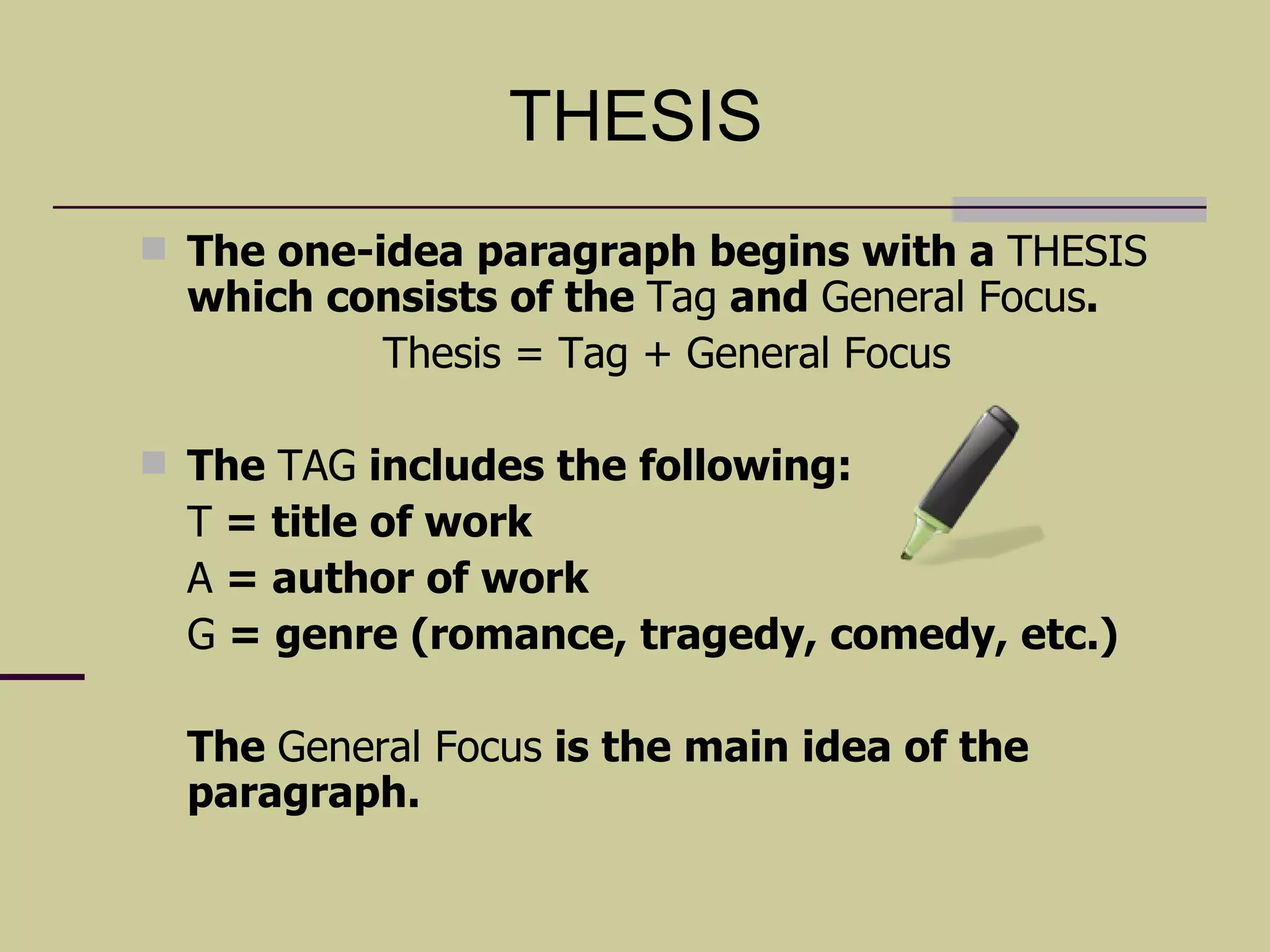 One Idea Paragraph Iec Pattern | PPT