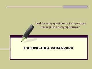 One Idea Paragraph Iec Pattern | PPT