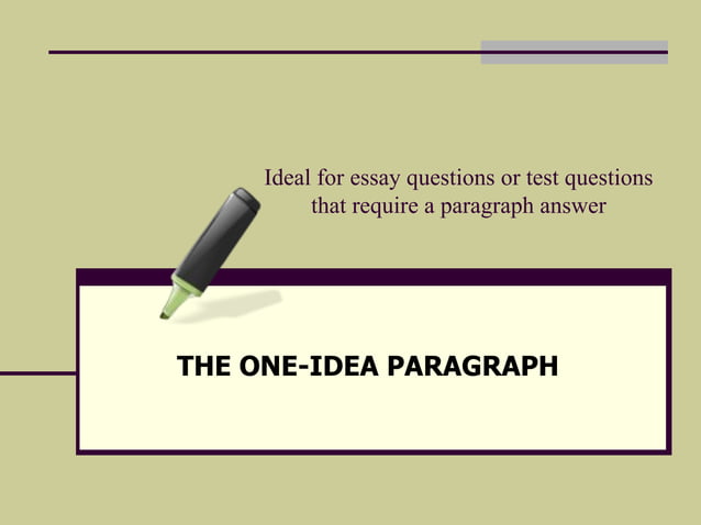 One Idea Paragraph Iec Pattern | PPT