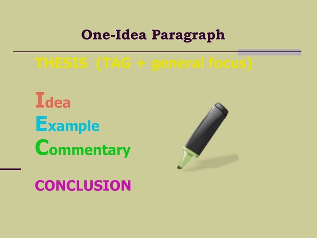 One Idea Paragraph Iec Pattern | PPT