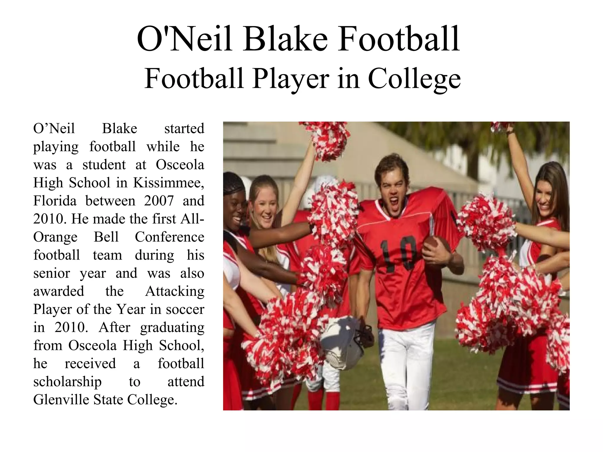 O'Neil Blake Football Football Player from Jamaica | PPT