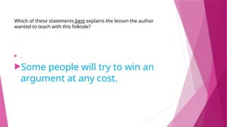 One leg or two folktale HMH Into literature | PPTX