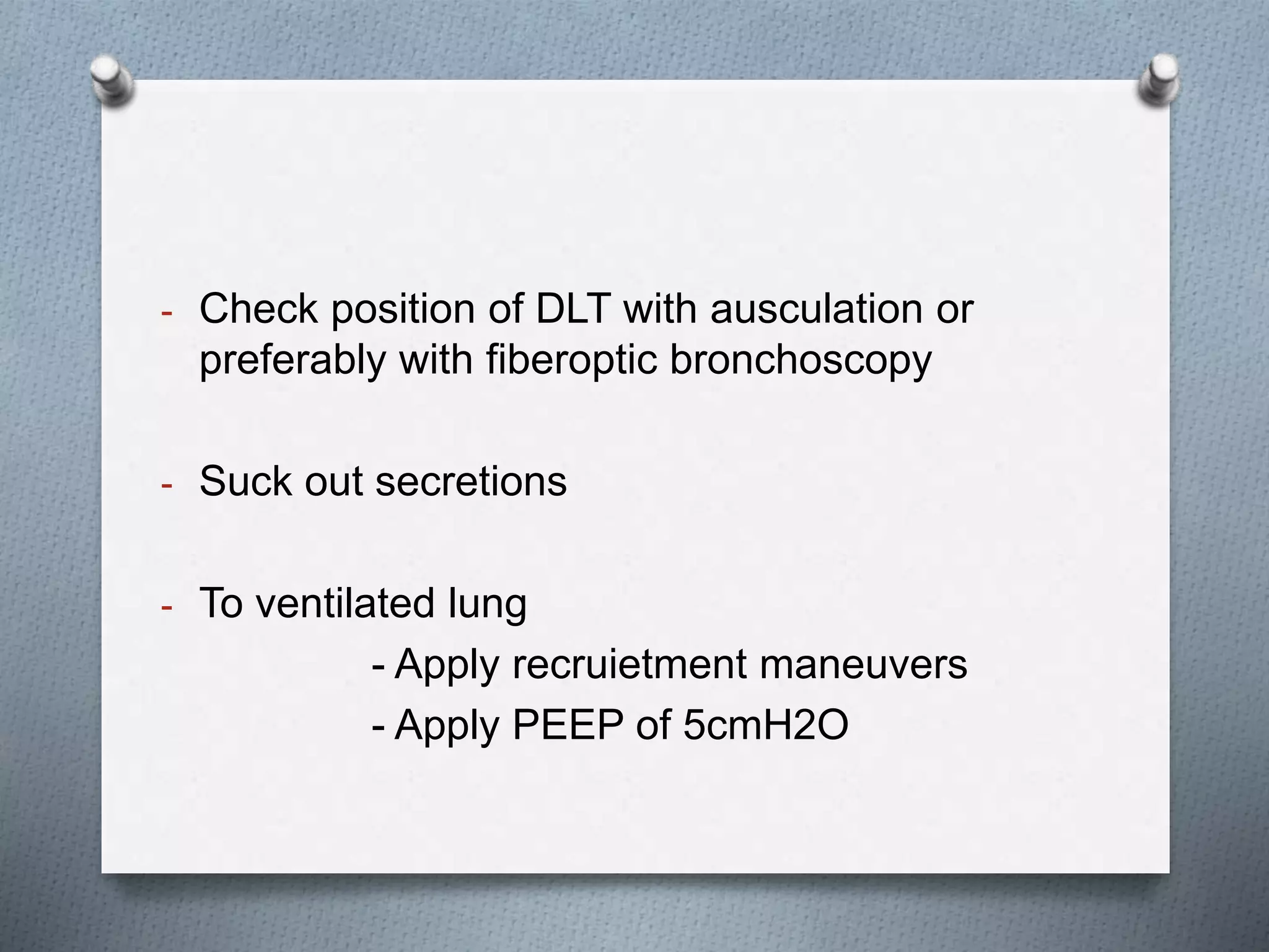 One lung ventilation | PPTX