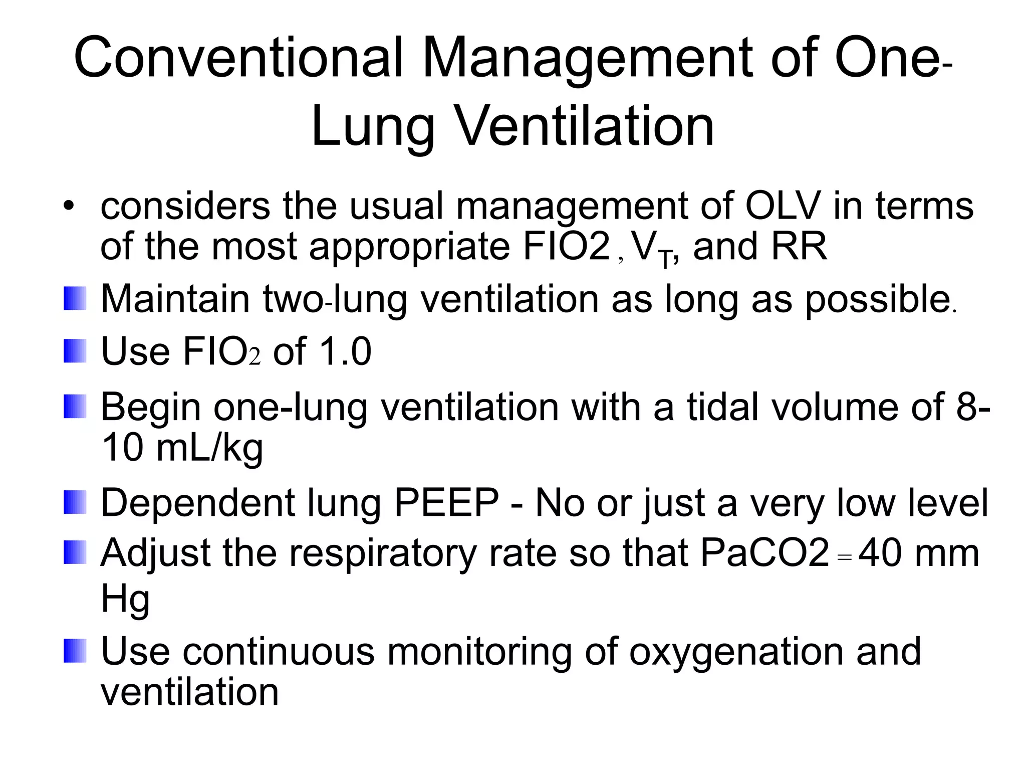 One lung ventilation | PPT