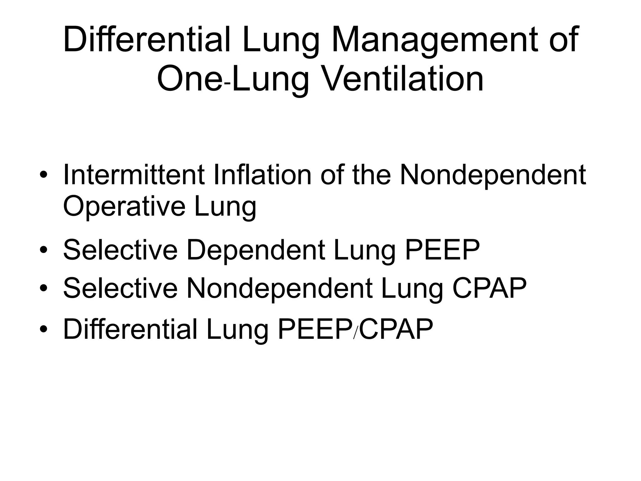 One lung ventilation | PPT
