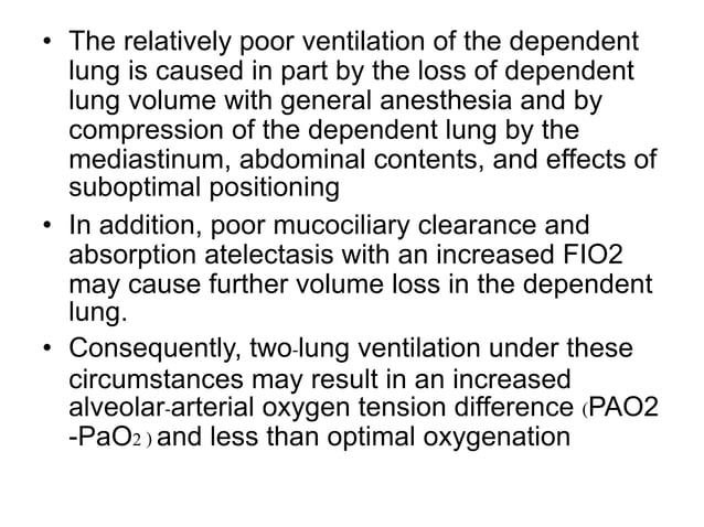 One lung ventilation | PPT