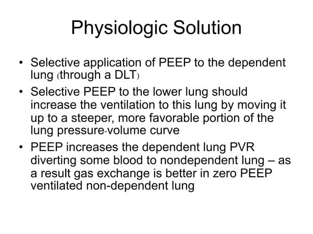 One lung ventilation | PPT