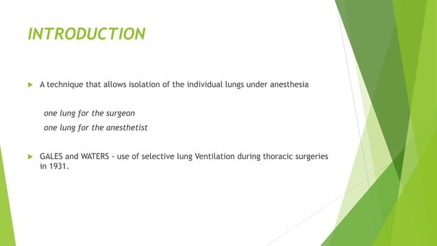 One lung ventilation | PPT