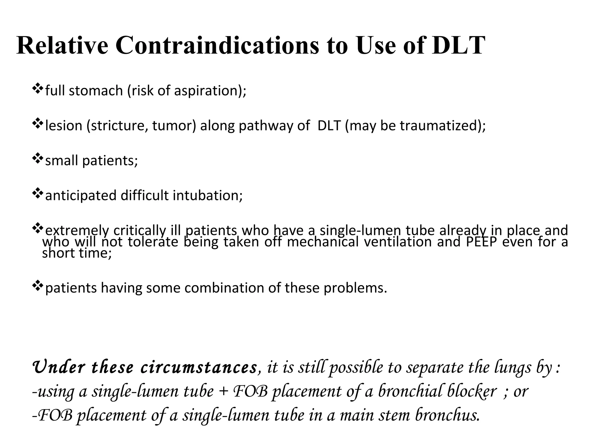 One lung ventilation | PPT