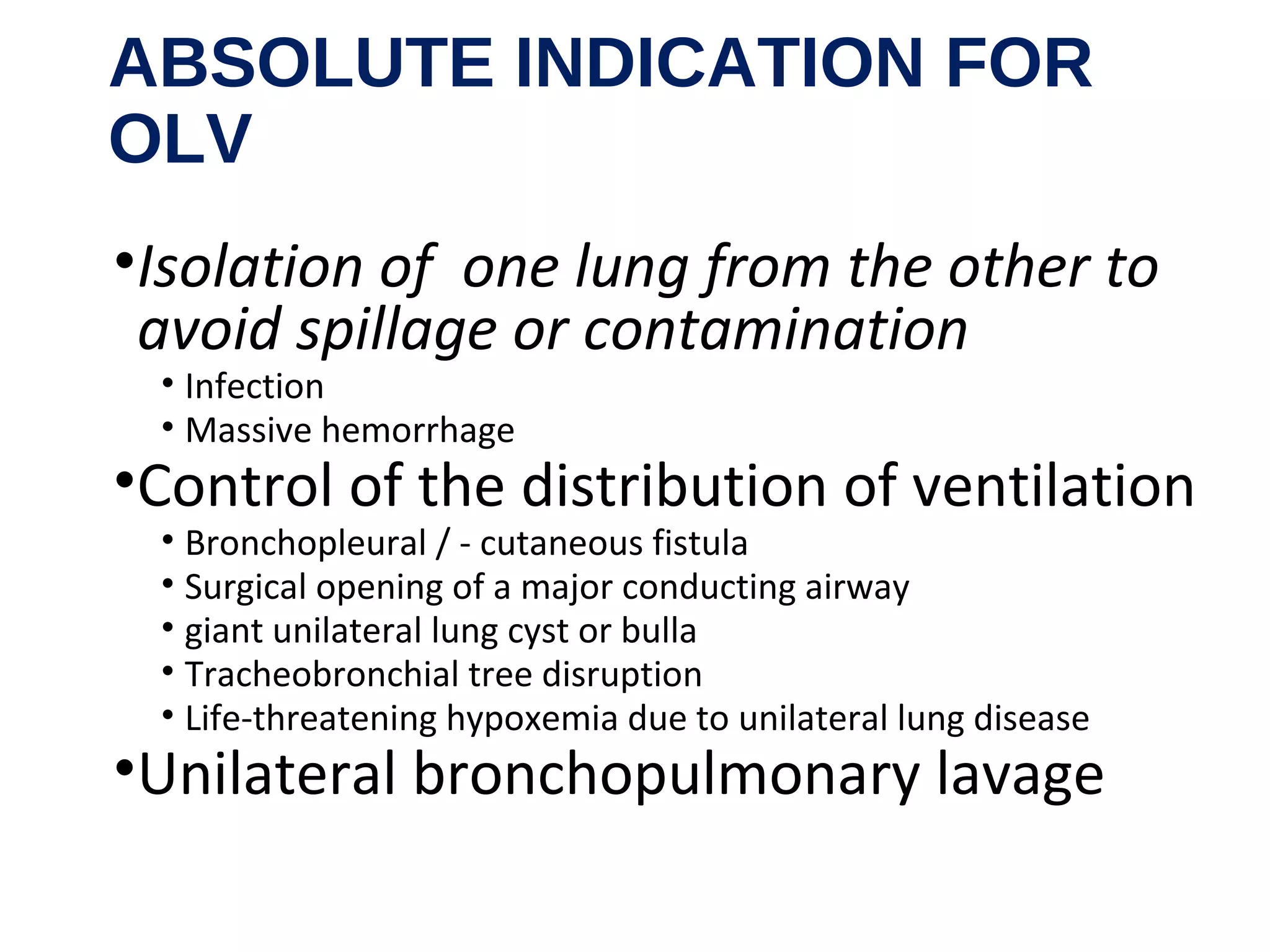 One lung ventilation | PPT